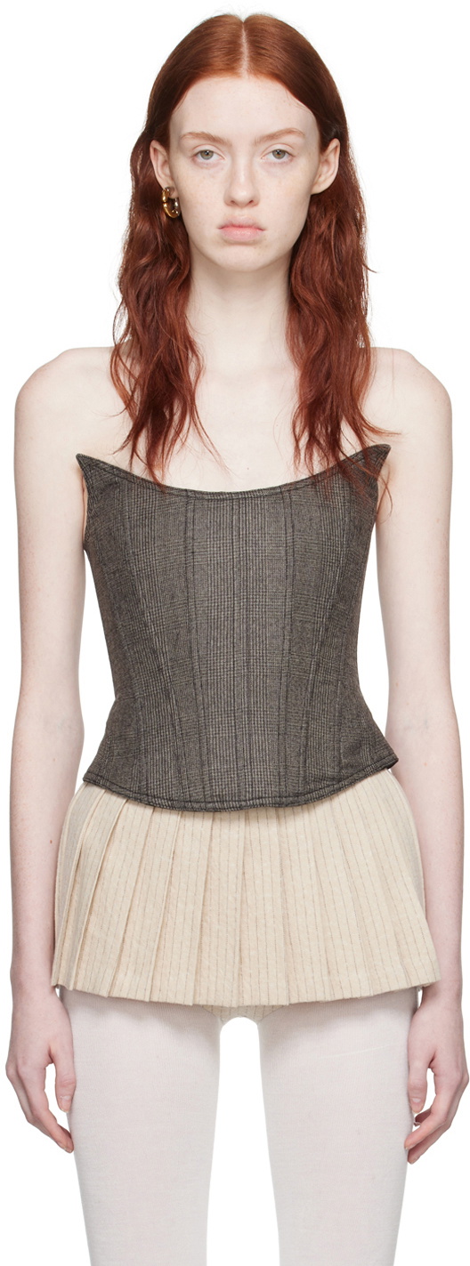 Pushbutton Gray Compact Corset Pushbutton