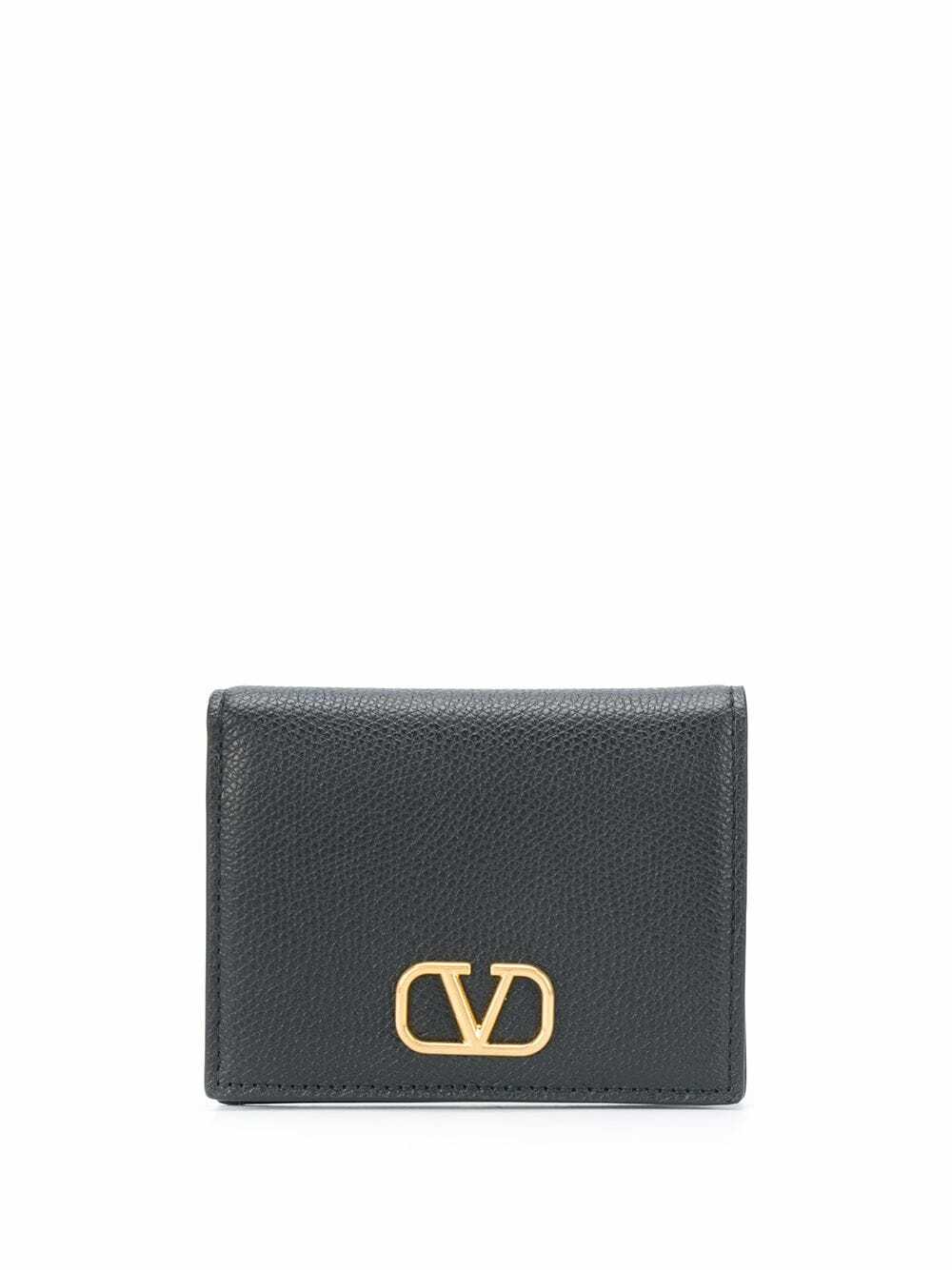 VALENTINO GARAVANI - Vlogo Signature Leather Flap Wallet Valentino Garavani