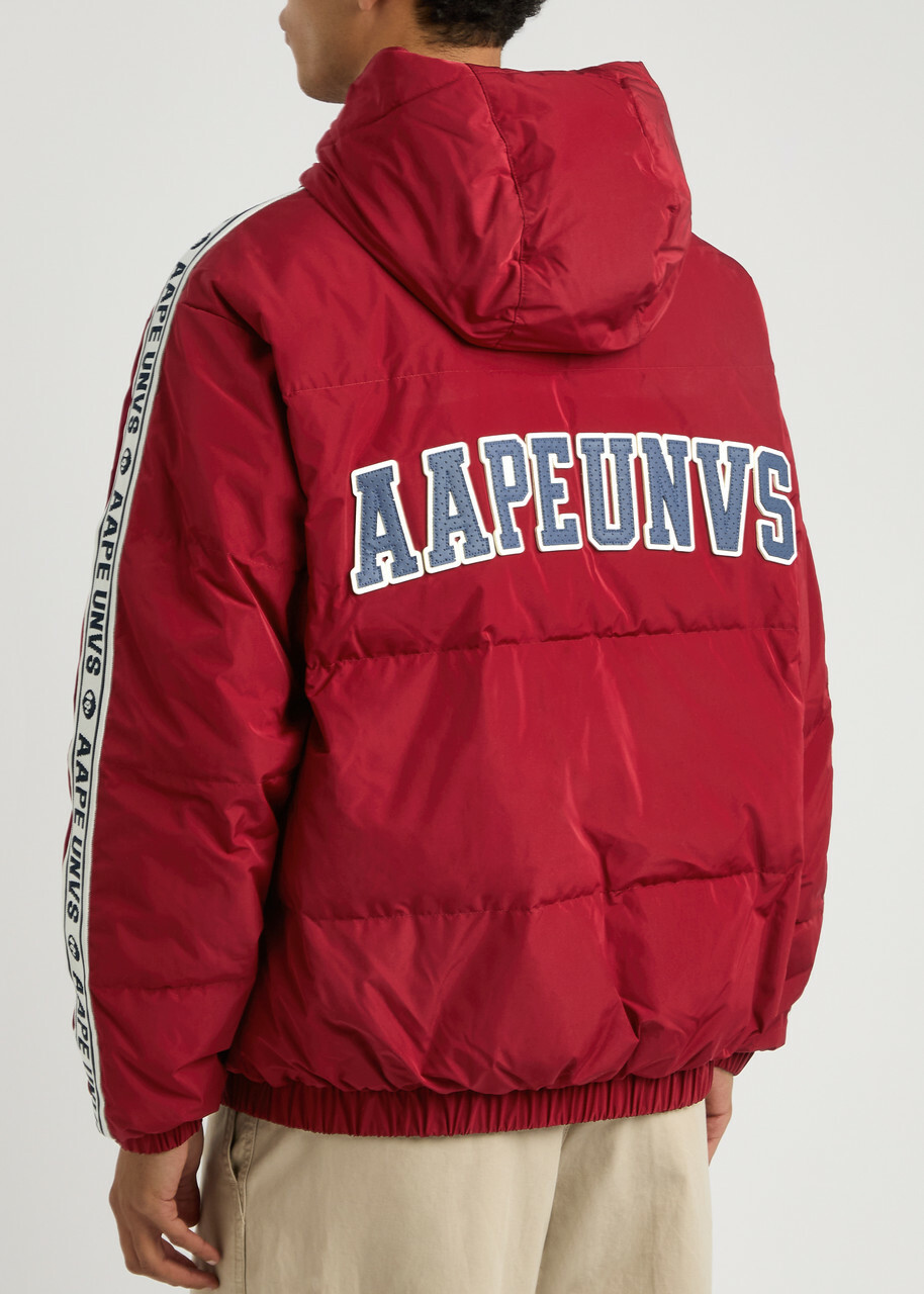 Aape Hooded Quilted Shell Jacket Maroon AAPE by A Bathing Ape
