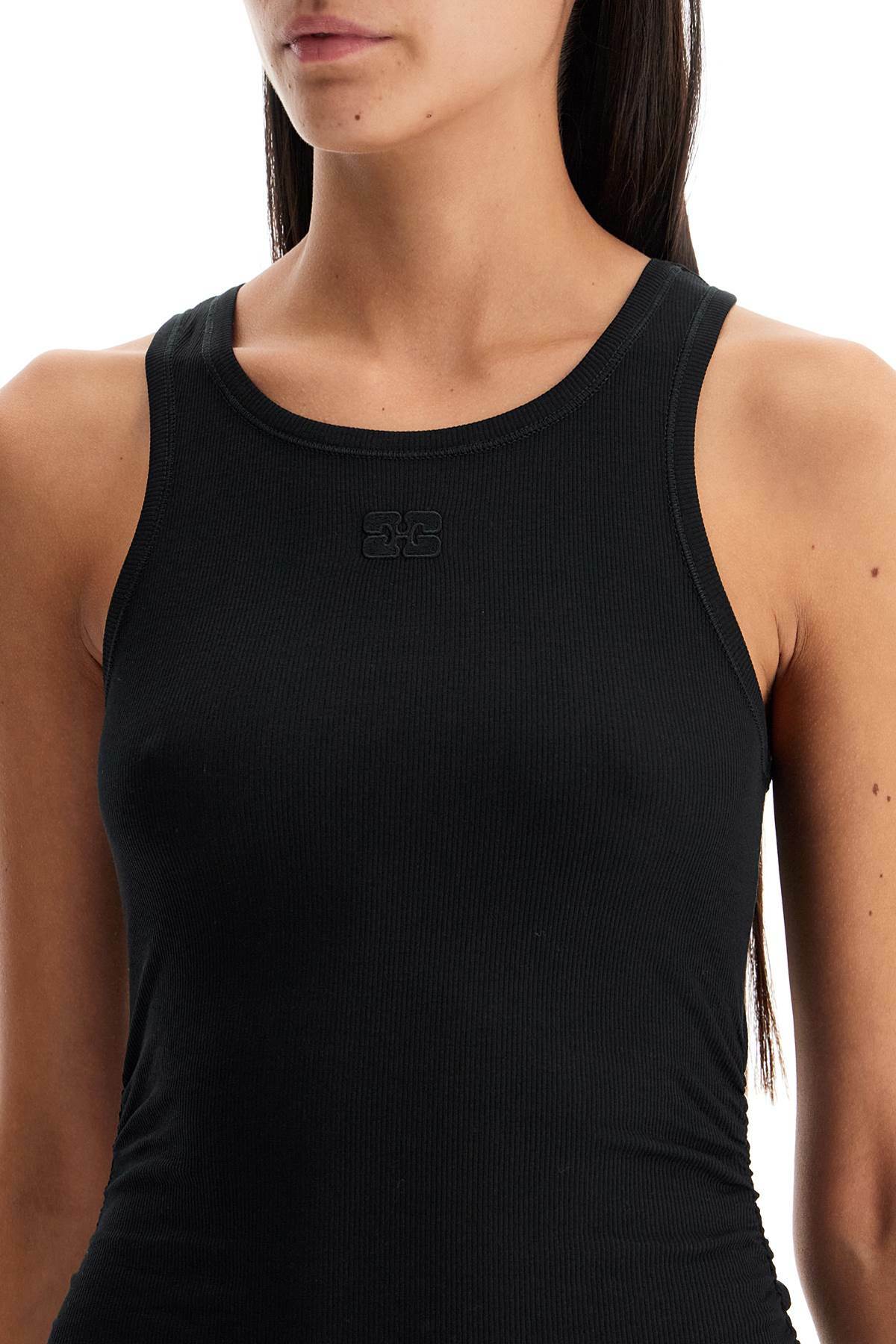 GANNI ribbed jersey tank dress Black GANNI