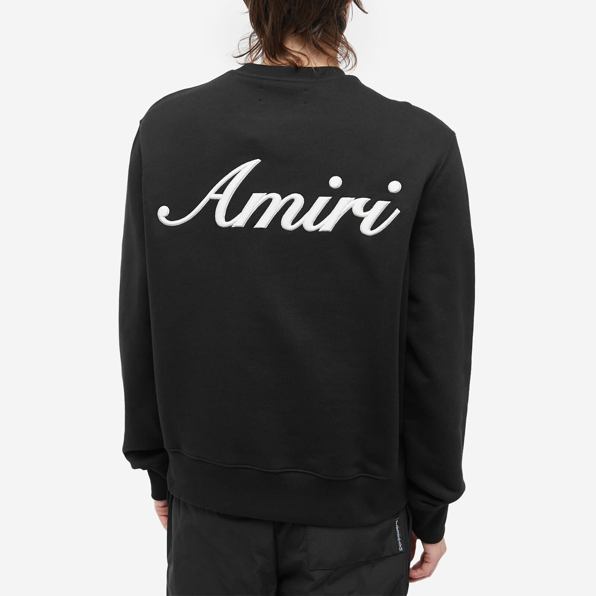 AMIRI Men's Script Logo Crew Sweatshirt in Black Amiri