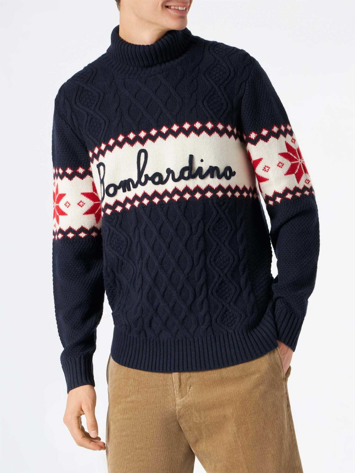 MC2 Saint Barth Half-turtleneck Sweater With Bombardino Lettering MC2 ...