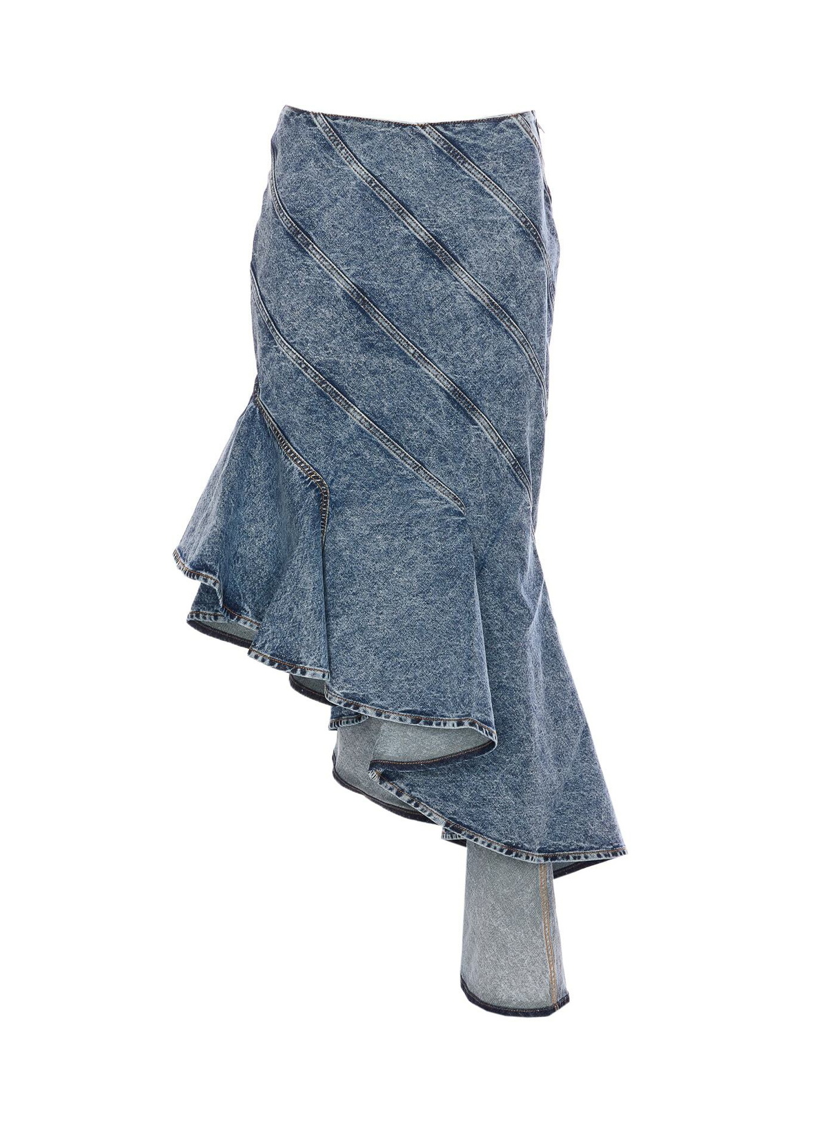 Alaia Denim Spiral Skirt ALAÏA