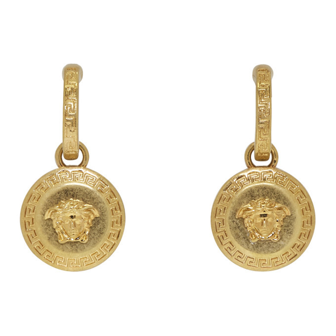 Versace Gold Small Medusa Coin Earrings Versace