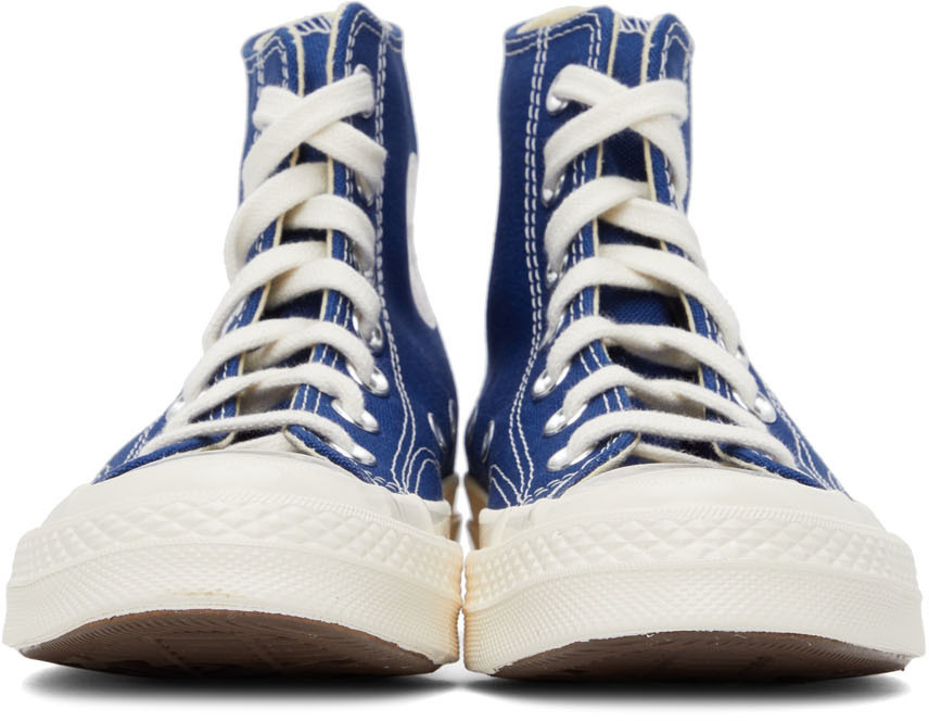 COMME des GARÇONS PLAY Blue Converse Edition Half Heart Chuck 70 High ...