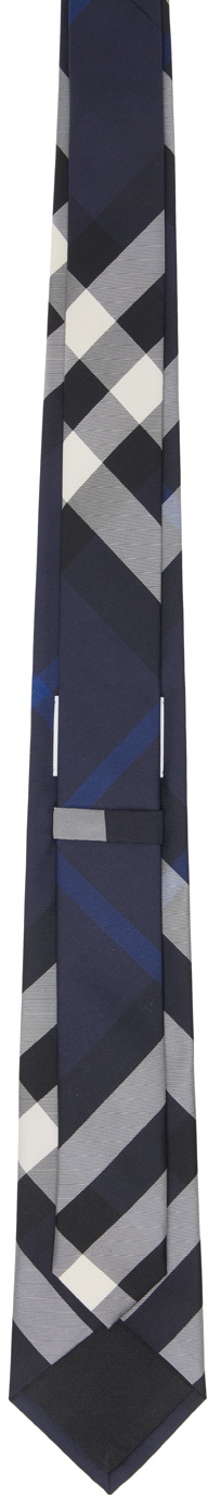 Burberry Navy Check Tie Burberry