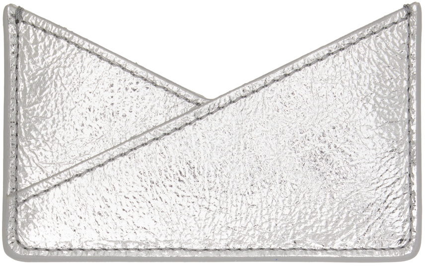 MM6 Maison Margiela Silver Stitch Card Holder MM6 Maison Margiela
