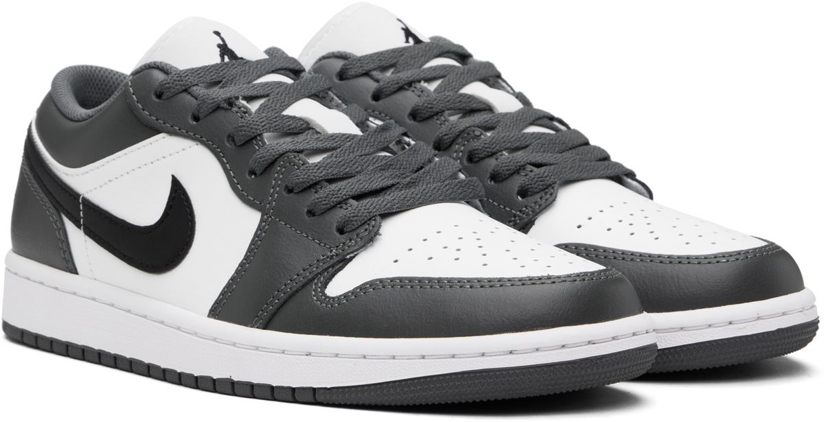 Nike Jordan Gray & White Air Jordan 1 Low Sneakers Nike Jordan Brand
