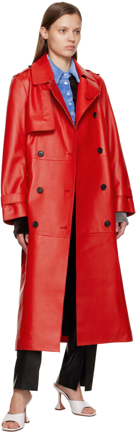 Mackage Red Gael Leather Tench Coat Mackage