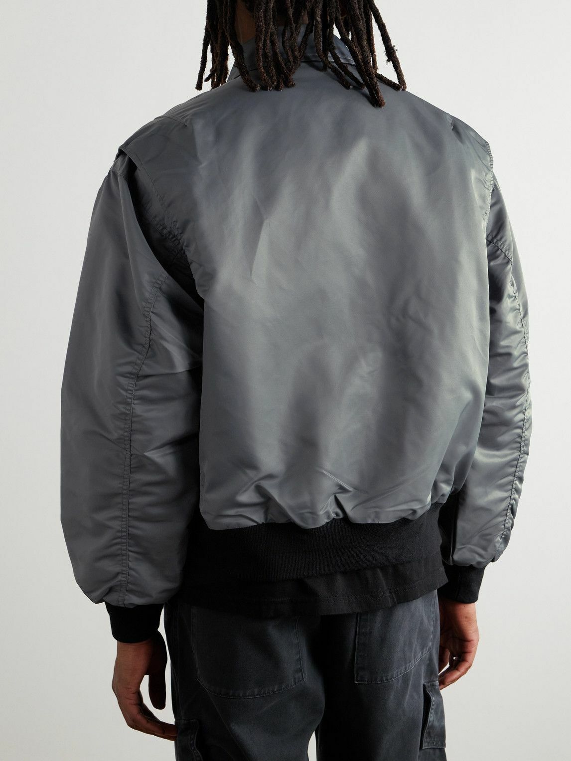 Brain Dead - 3D Shell Bomber Jacket - Gray Brain Dead