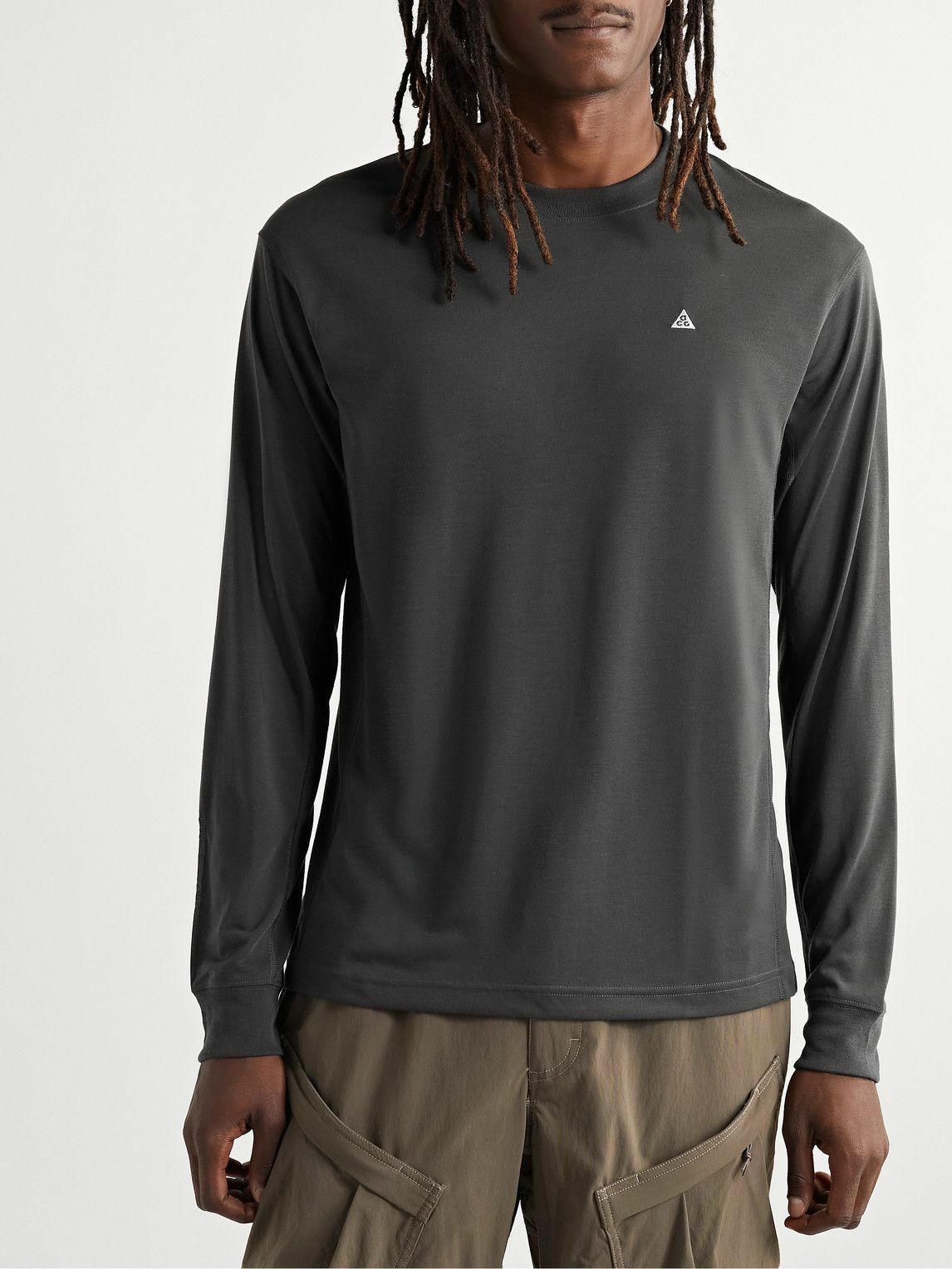 Nike - ACG Logo-Embroidered Dri-FIT ADV T-Shirt - Gray Nike