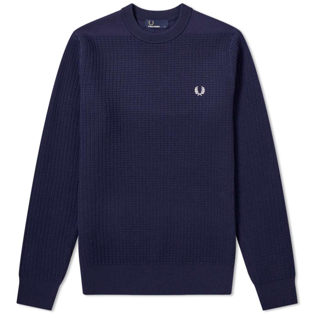 Fred Perry Waffle Crew Neck Jumper Fred Perry