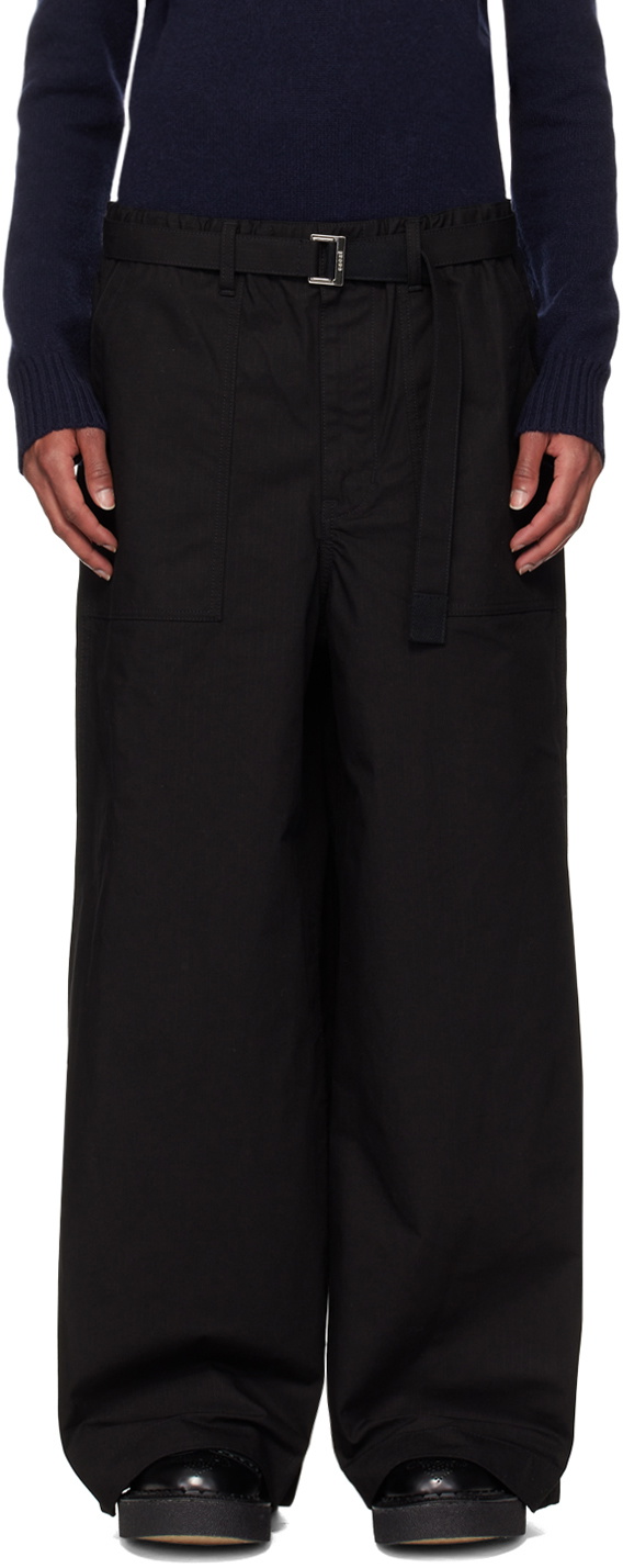 sacai Black Ripstop Trousers Sacai