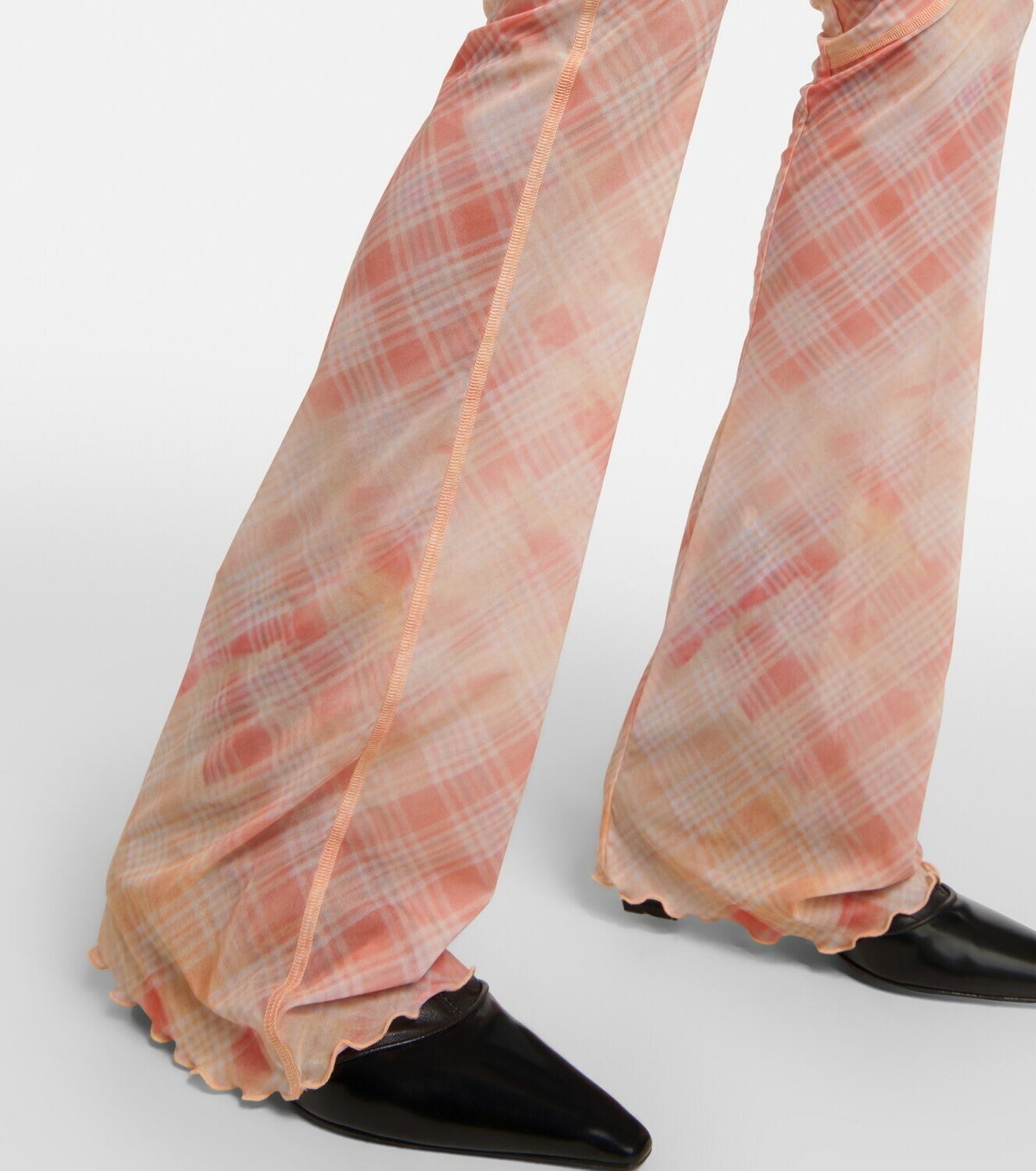 KNWLS - Checked high-rise flared leggings KNWLS