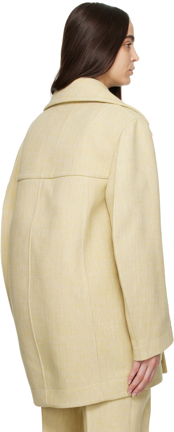 Bottega Veneta Beige Curved Shape Jacket Bottega Veneta