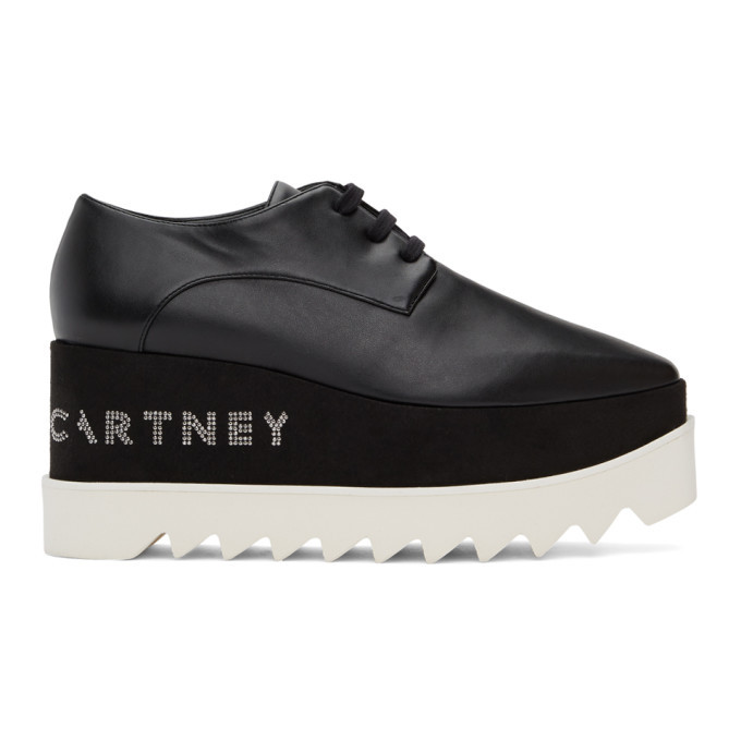 Stella McCartney Black Elyse Logo Oxfords Stella McCartney