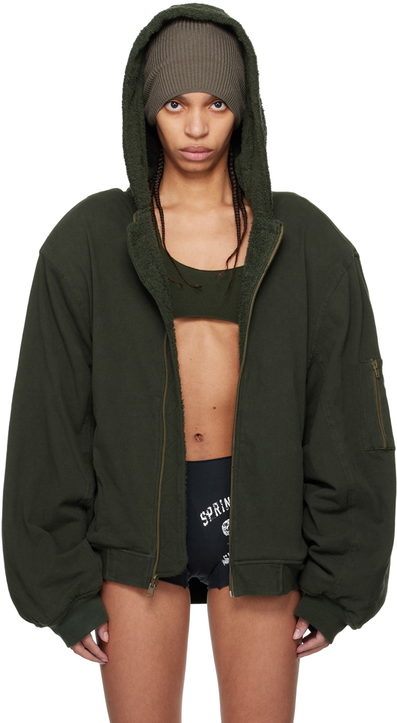 GREG ROSS Khaki Reversible Bomber Jacket Greg Ross