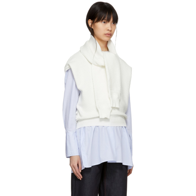 Carven White Oversized Wrap Sweater Carven
