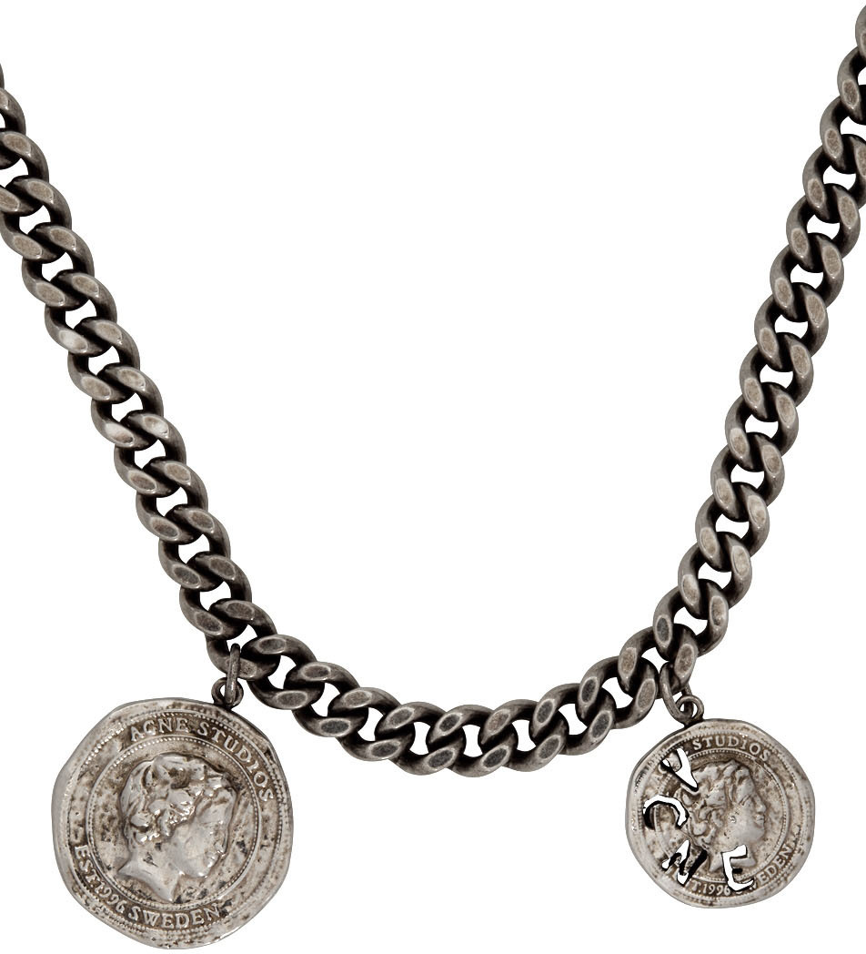Acne Studios Silver Abina Coin Necklace Acne Studios
