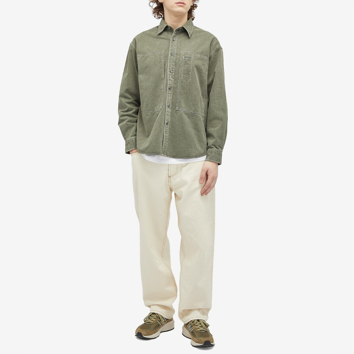 FrizmWORKS Men's Carpenter Pocket Work Shirt in Olive FrizmWORKS