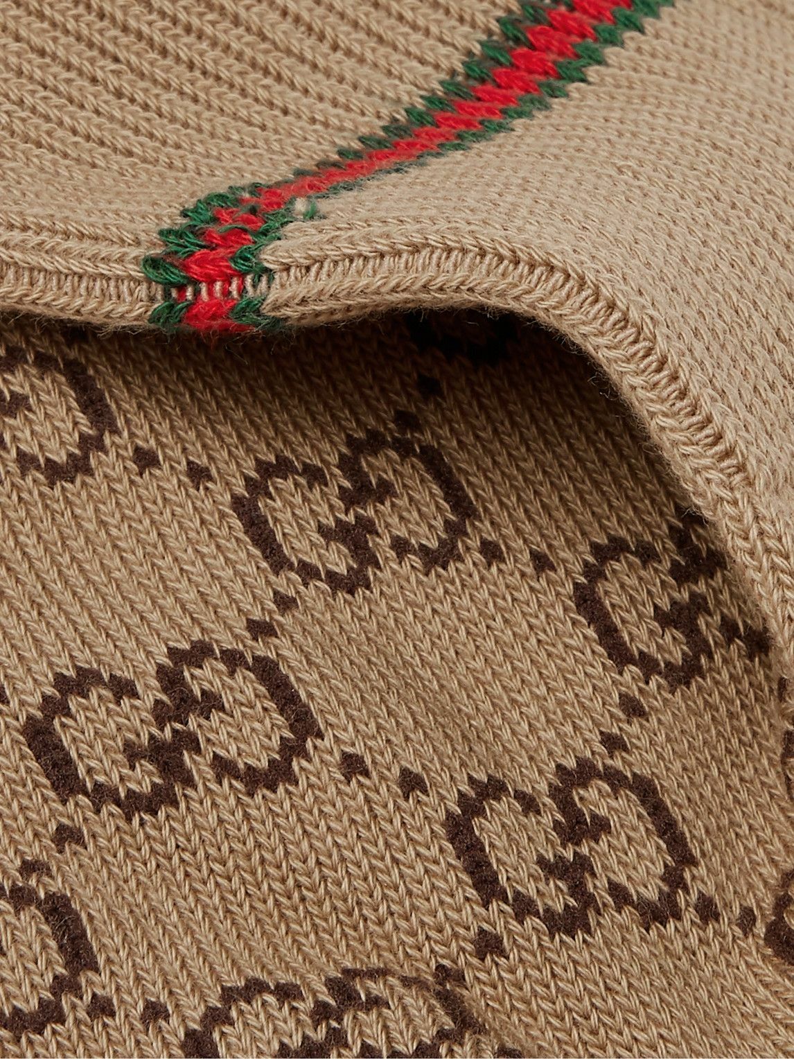 GUCCI - Logo-Jacquard Cotton-Blend Socks - Brown Gucci