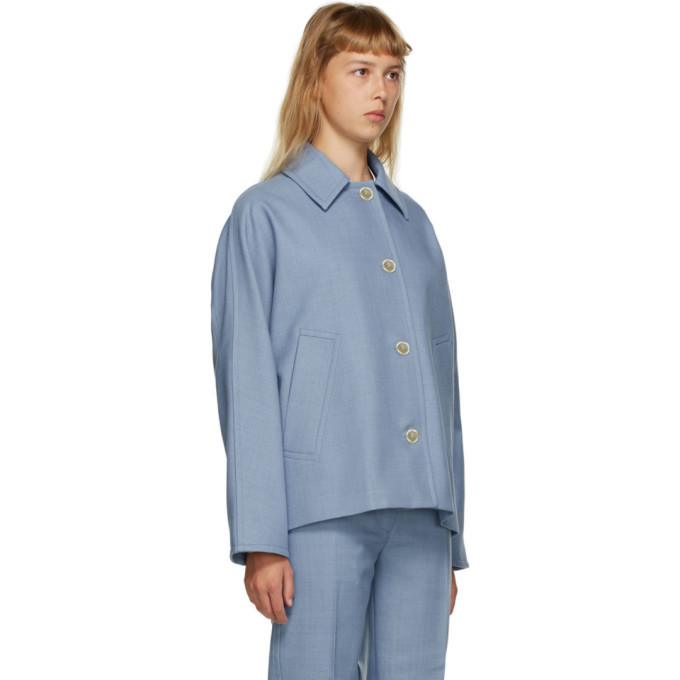 Marni Blue Wool Button-Up Jacket Marni