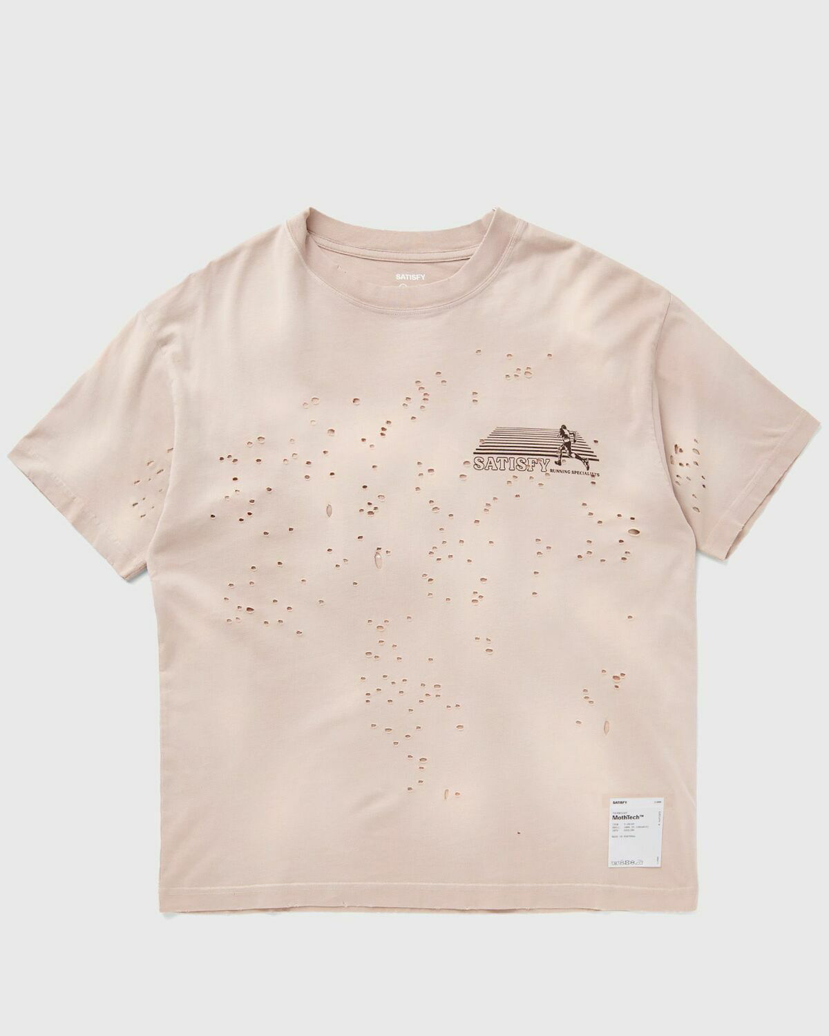 Satisfy Running Moth Tech T Shirt Beige Shortsleeves Satisfy