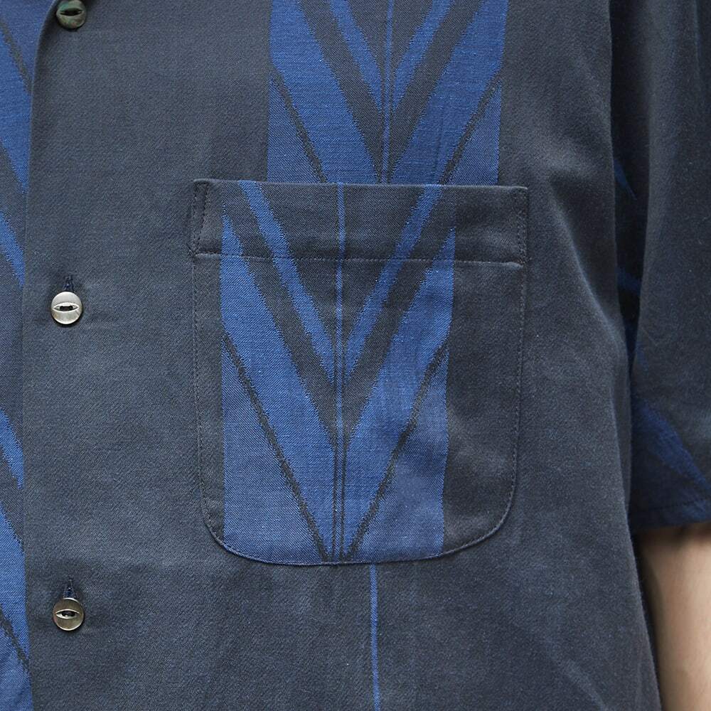 Needles Men's Kimono Jacquard Vacation Shirt in Blue Arrow Needles