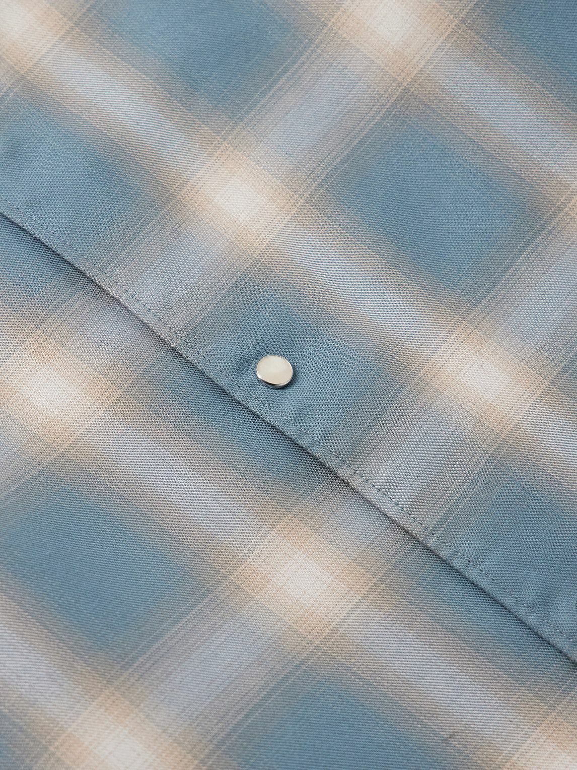 SECOND / LAYER - Checked Cotton-Blend Flannel Shirt - Blue Second/Layer