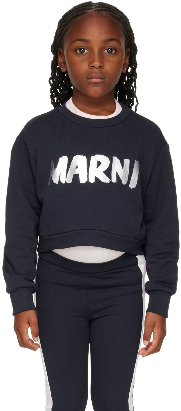 Marni Kids Navy Logo Sweatshirt Marni