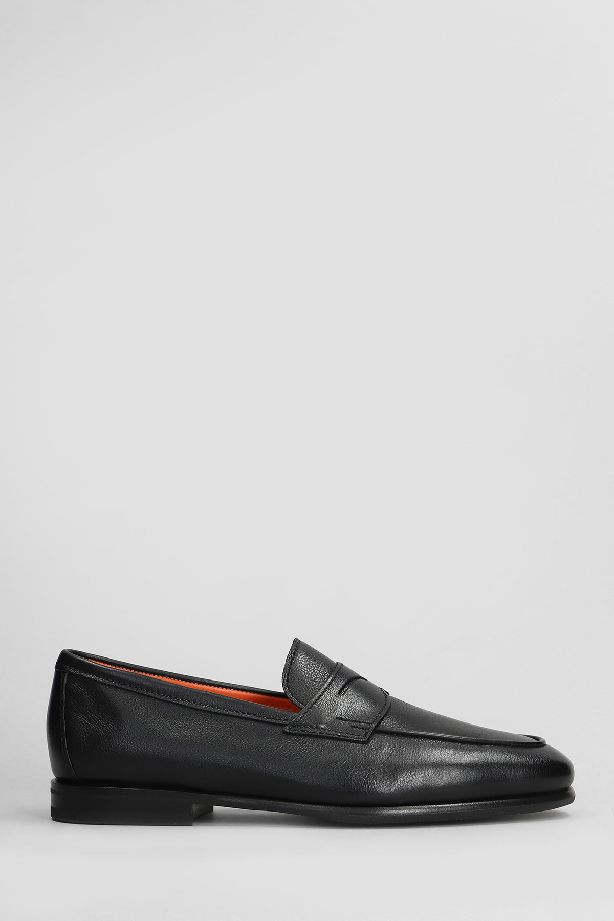 Santoni Carlos Loafers In Black Leather Santoni