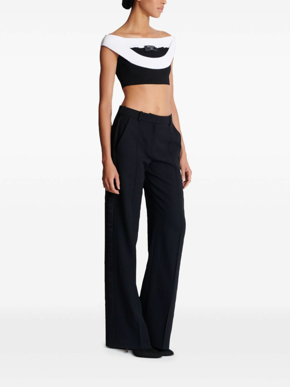 Balmain Ribbed-Knit Cropped Top Balmain