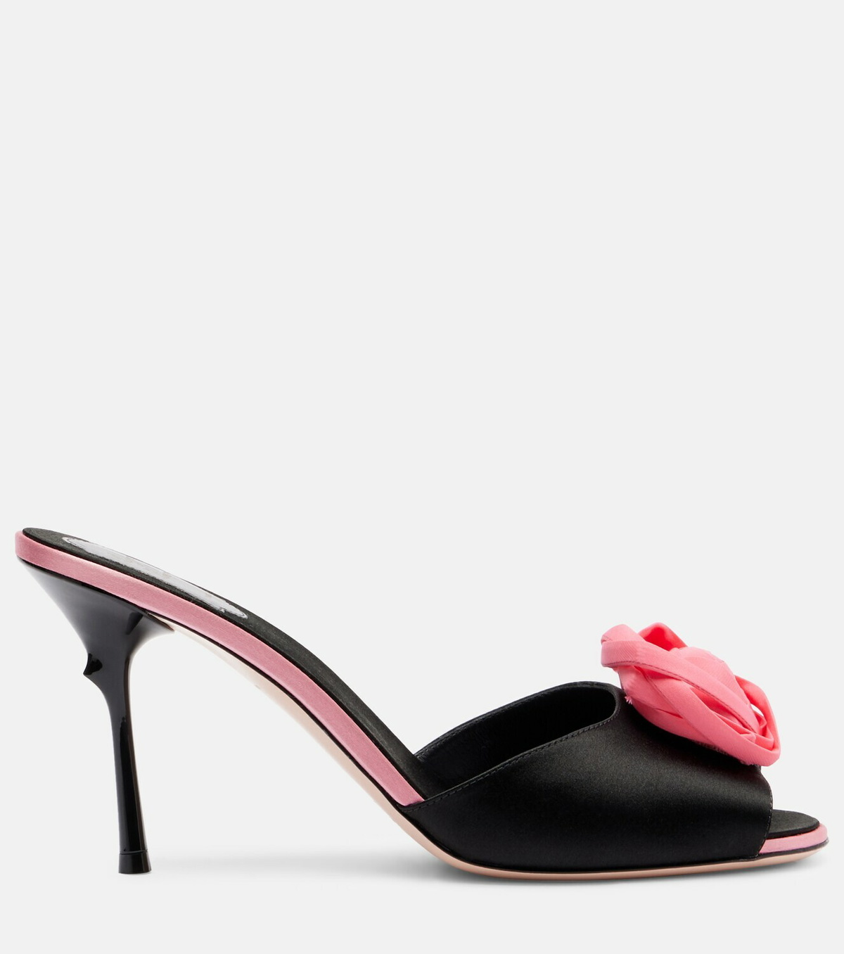 Roger Vivier Rose Vivier 85 floral satin mules Roger Vivier