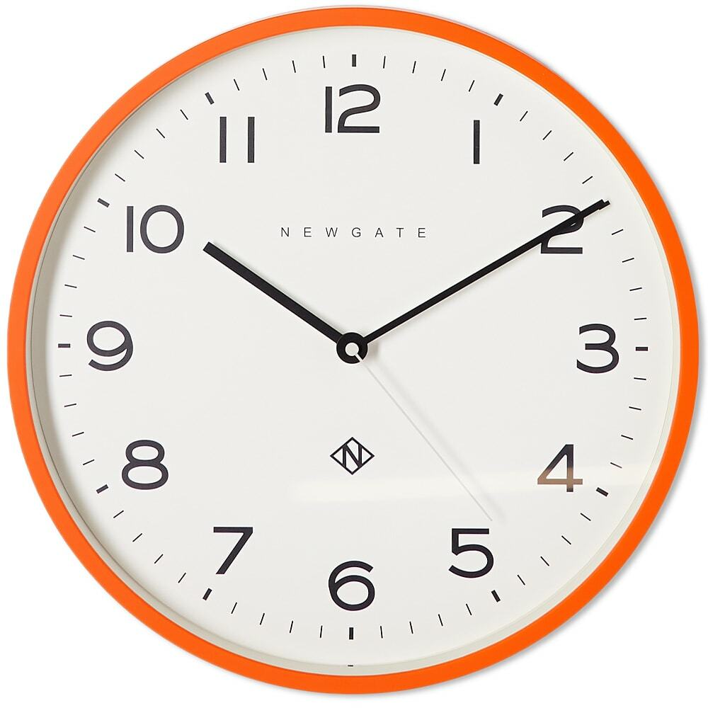 Newgate Clocks Echo Number Three Wall Clock in Orange Newgate Clocks