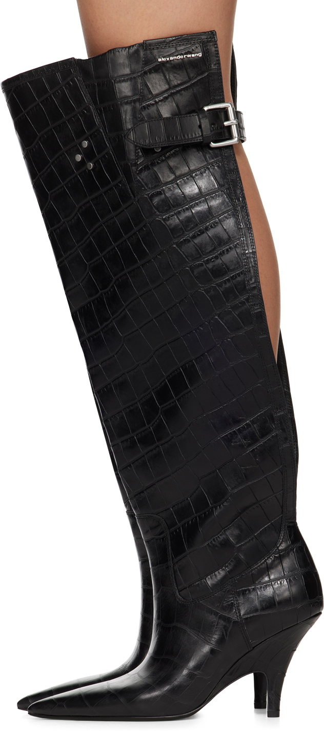 Alexander Wang Black Diablo Open Back Boots Alexander Wang