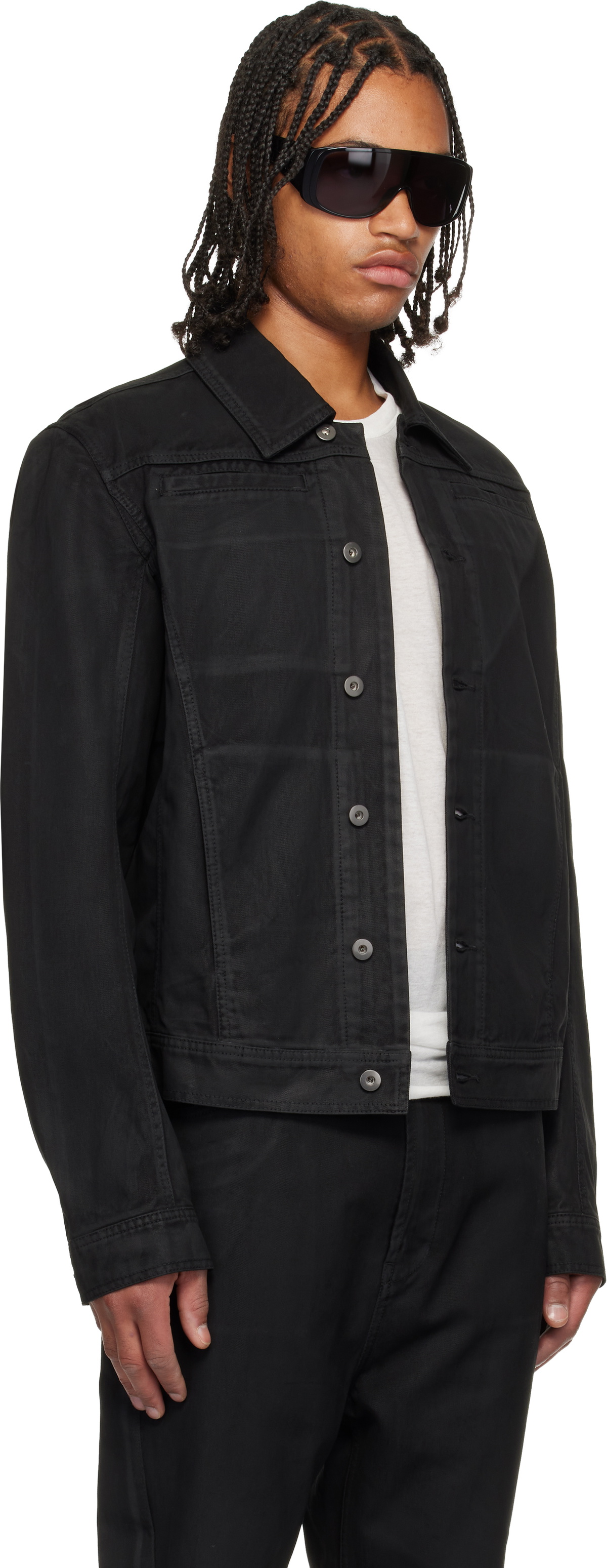 Det Blev Sent Black Waxed Denim Jacket