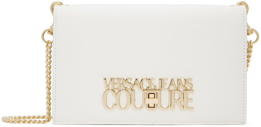 Versace Jeans Couture White Lock Lock Bag Versace
