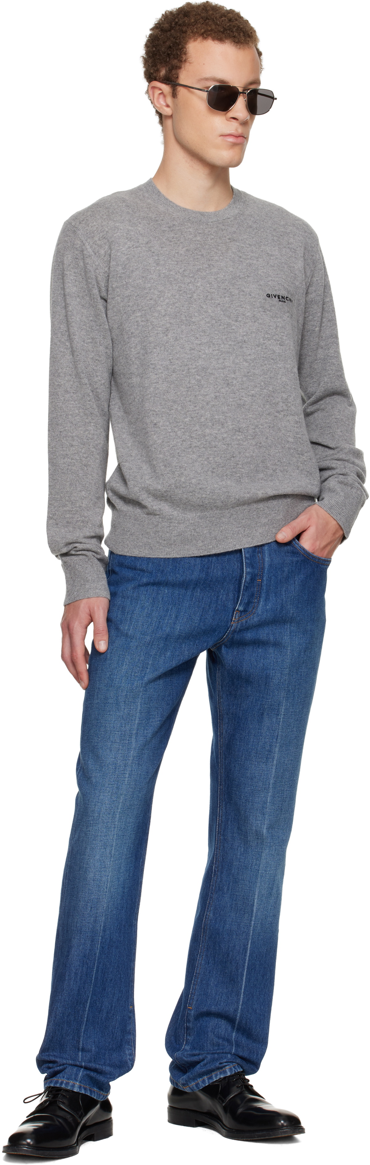 Givenchy Blue Straight Fit Shadow Washed Jeans Givenchy
