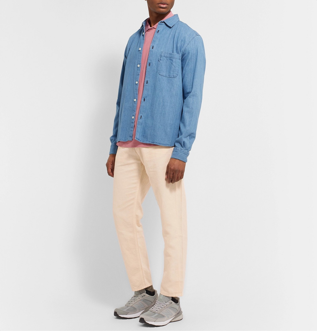 YMC - Tearaway Slim-Fit Cropped Cotton and Linen-Blend Canvas Jeans ...