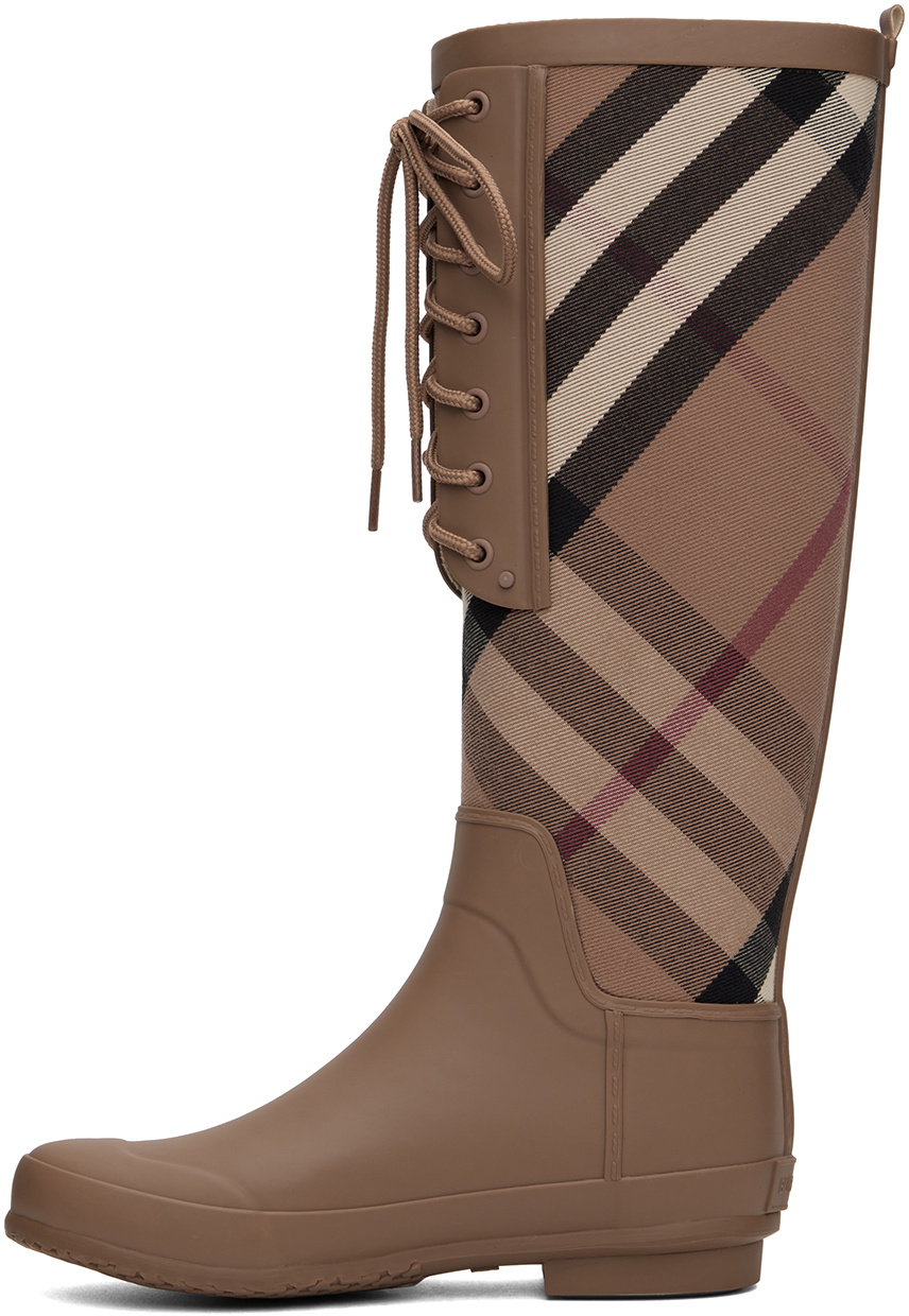 Burberry Brown Vintage Check Boots Burberry