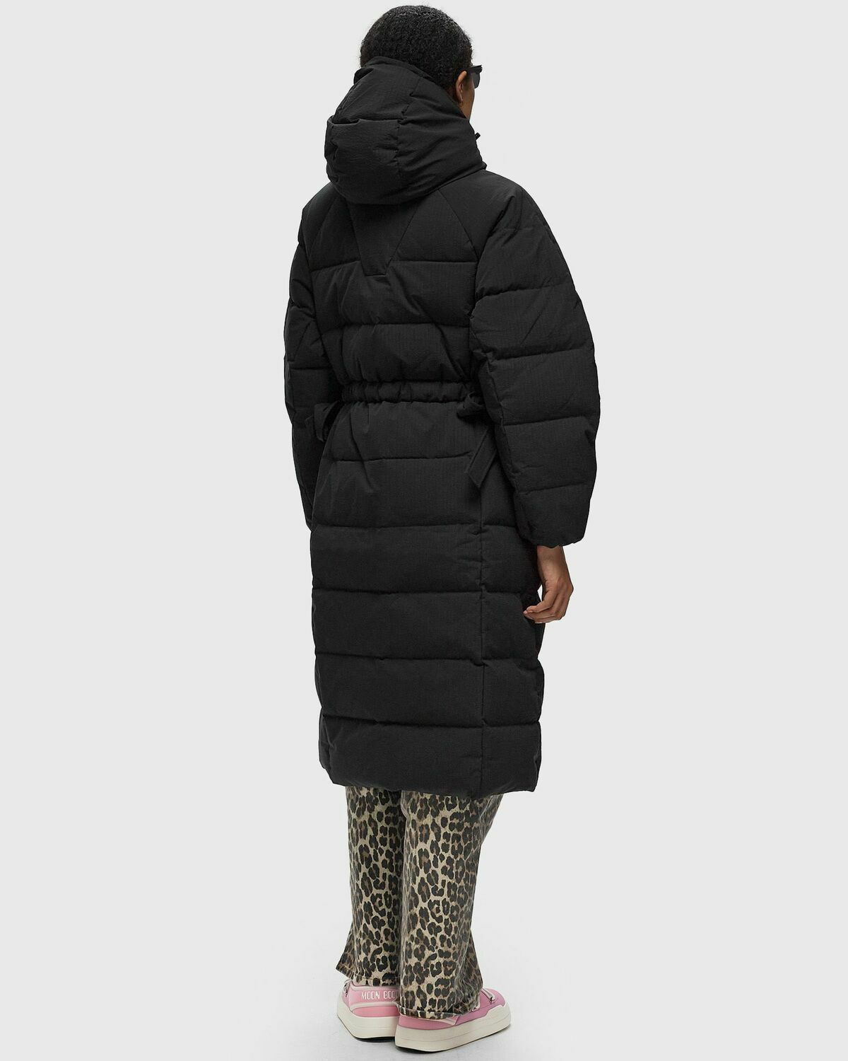 Ganni Tech Seersucker Puffer Coat Black Coats/Down & Puffer Jackets GANNI