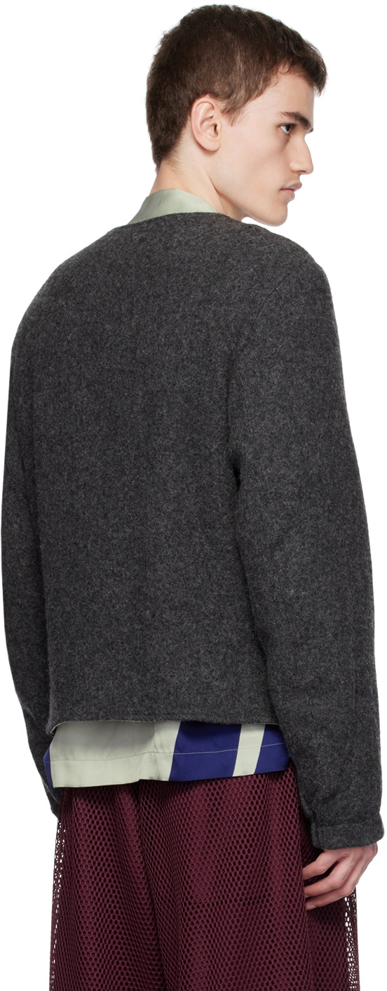 Dries Van Noten Gray Round Neck Jacket Dries Van Noten