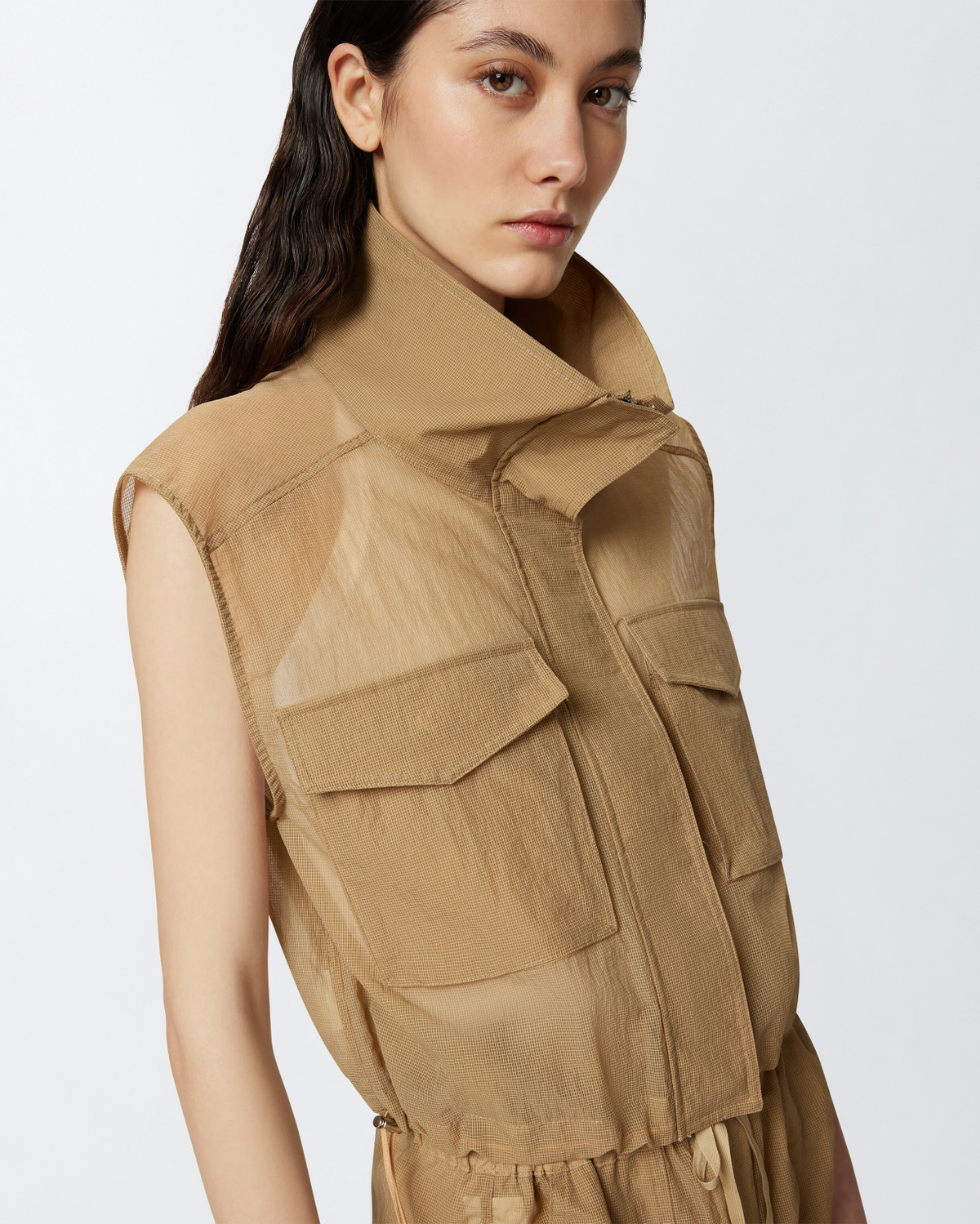 Pinko Light Sleeveless Vest Light Brown Pinko