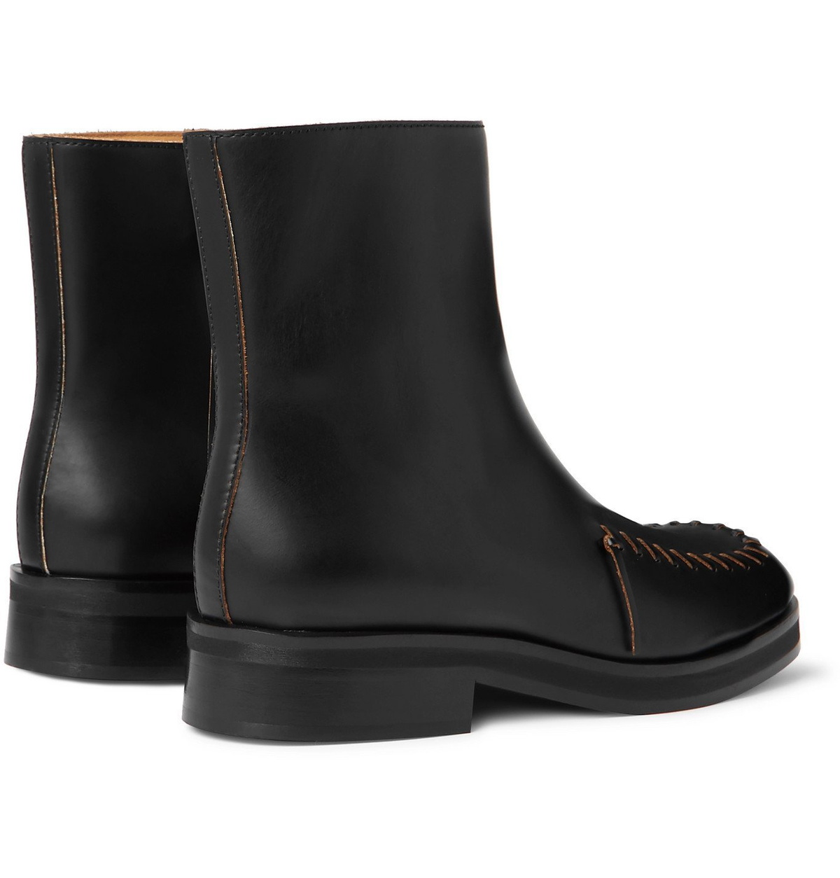JW Anderson - Whipstitched Leather Chelsea Boots - Black JW Anderson