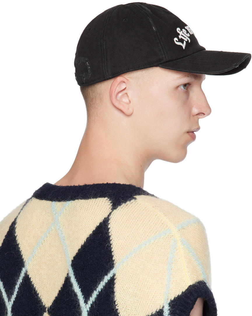 Palm Angels Black 'Life Is Palm' Cap Palm Angels