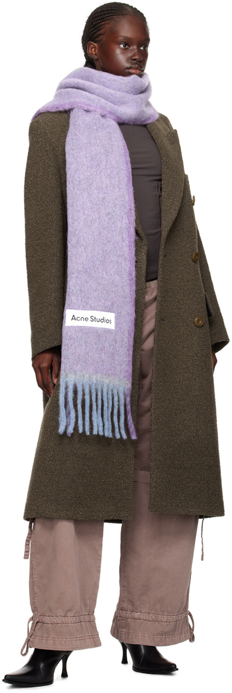 Acne Studios Purple Fringe Scarf Acne Studios