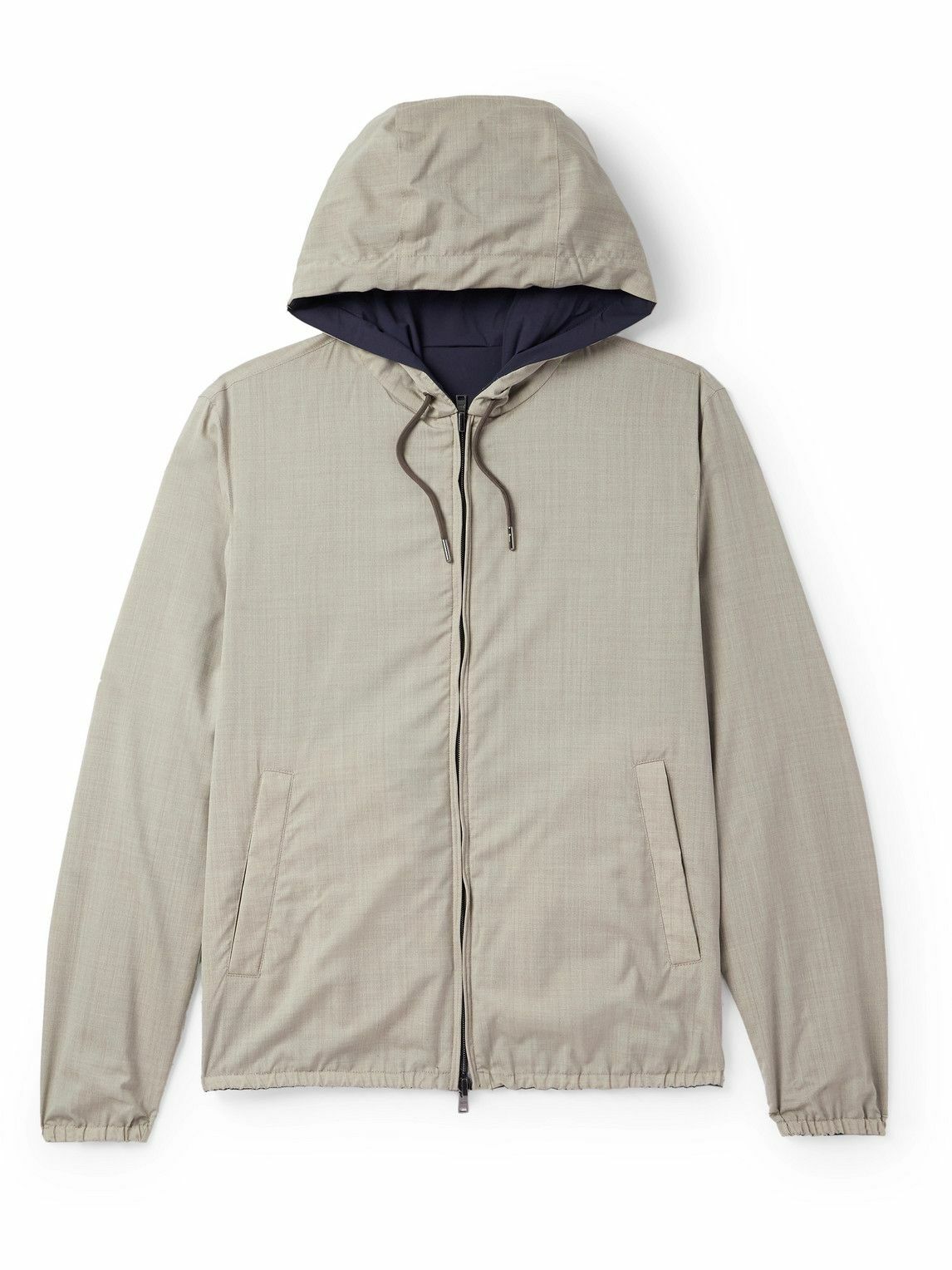 Herno - Reversible Virgin Wool and Silk-Blend and Shell Hooded Jacket - Neutrals Herno