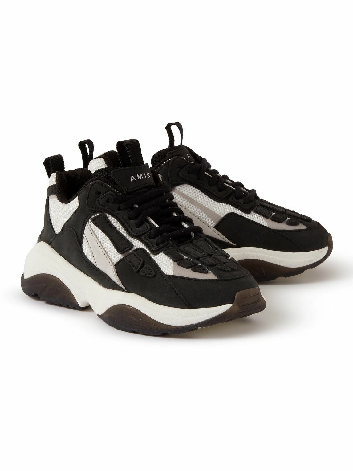 AMIRI KIDS - Bone Runner Nubuck-Trimmed Mesh Sneakers - Black Amiri