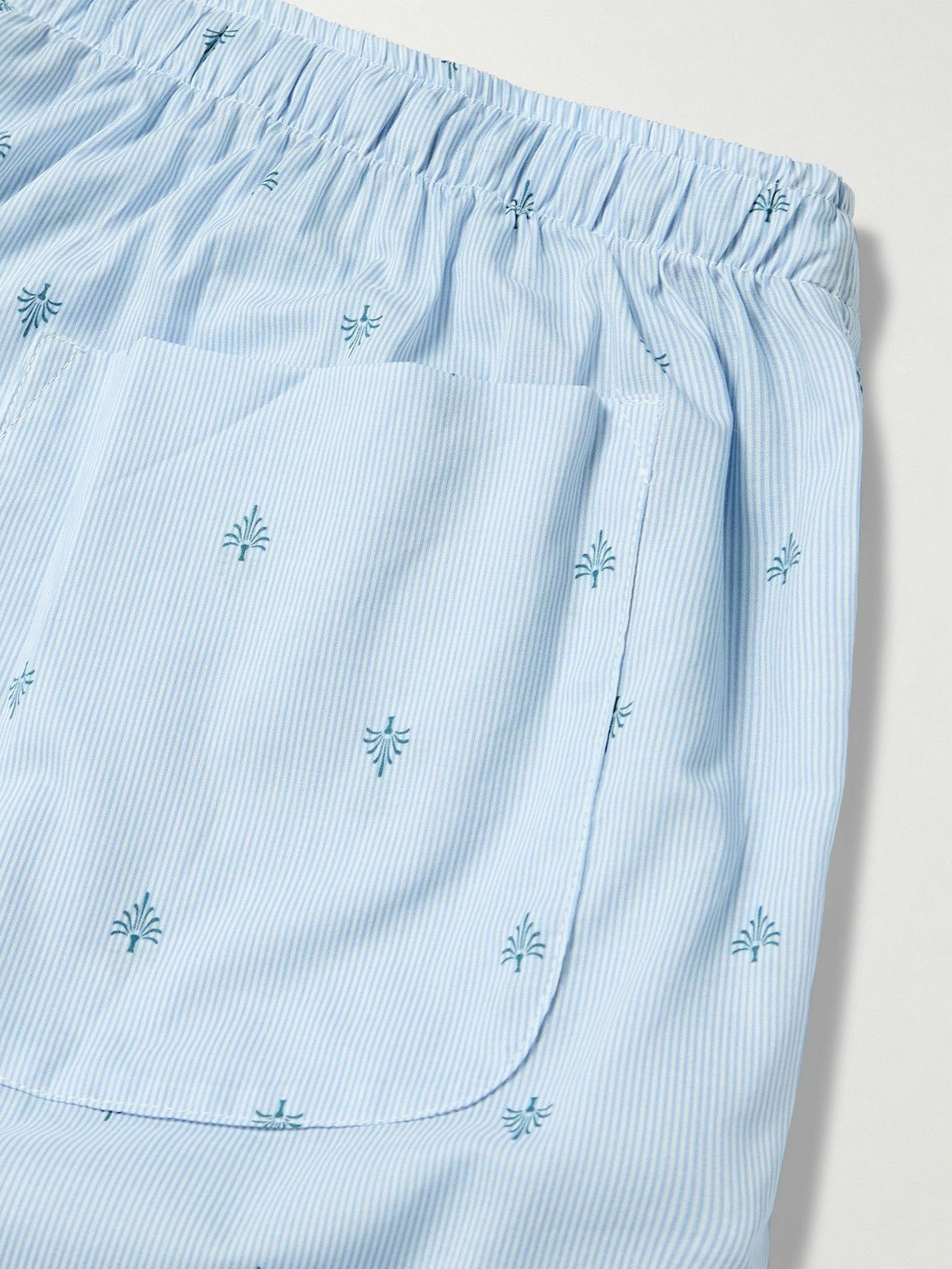 Derek Rose - Nelson 100 Printed Cotton-Batiste Pyjama Shorts - Blue ...