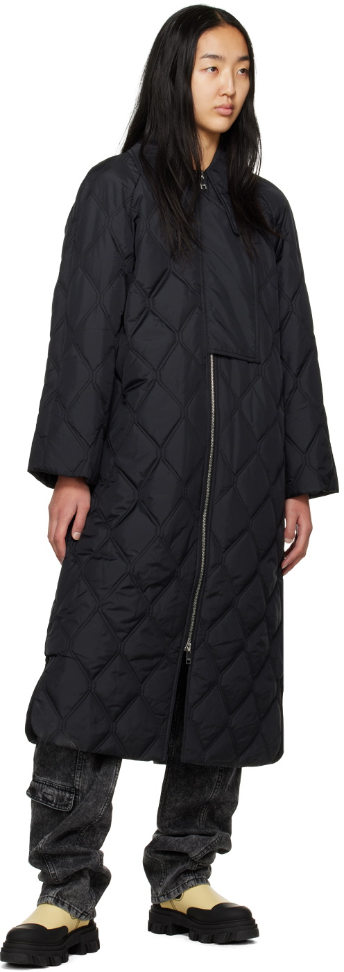 GANNI Black Quilted Coat GANNI